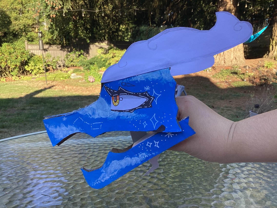 Cloudy Sky Paper Dragon Puppet - Etsy