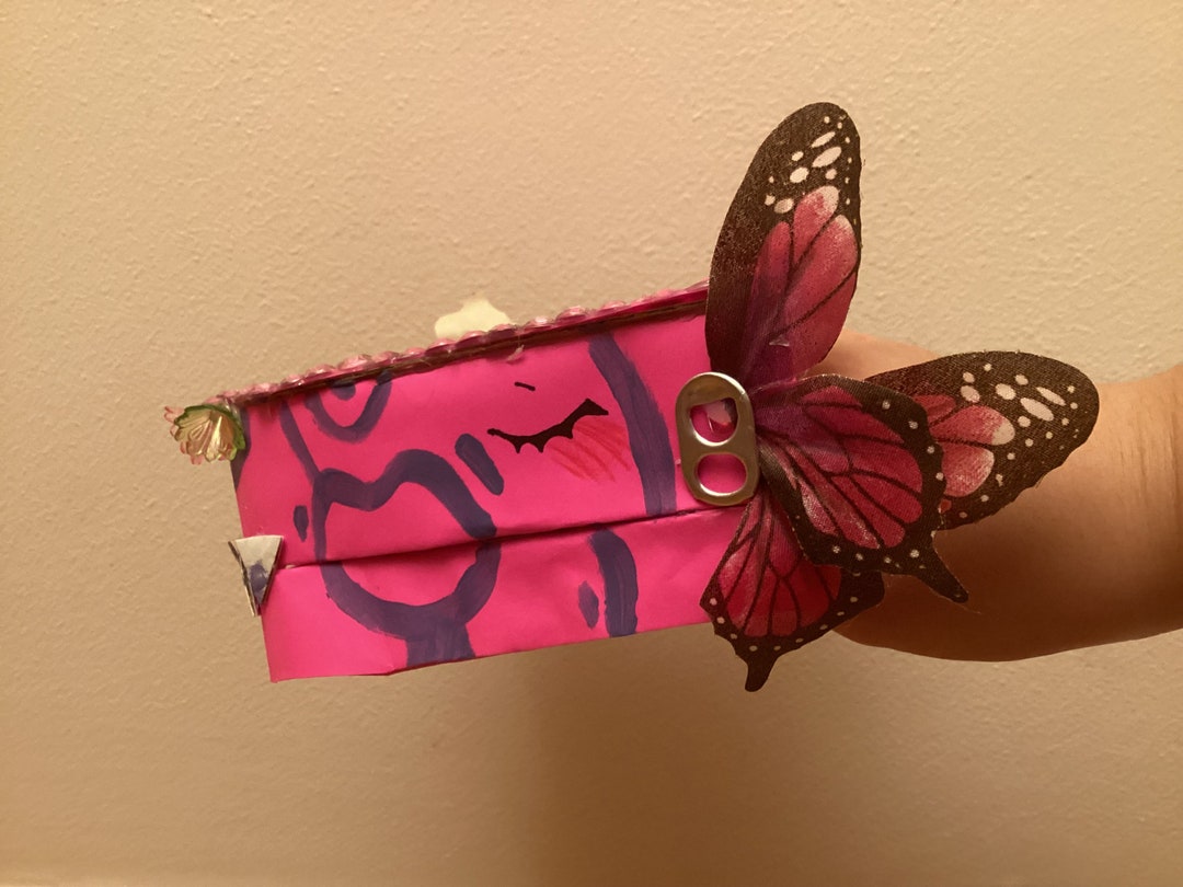 Pink Butterfly Paper Dragon Puppet - Etsy