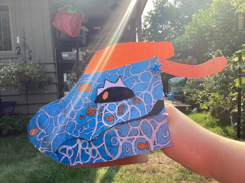 Coral Reef Paper Dragon Puppet - Etsy