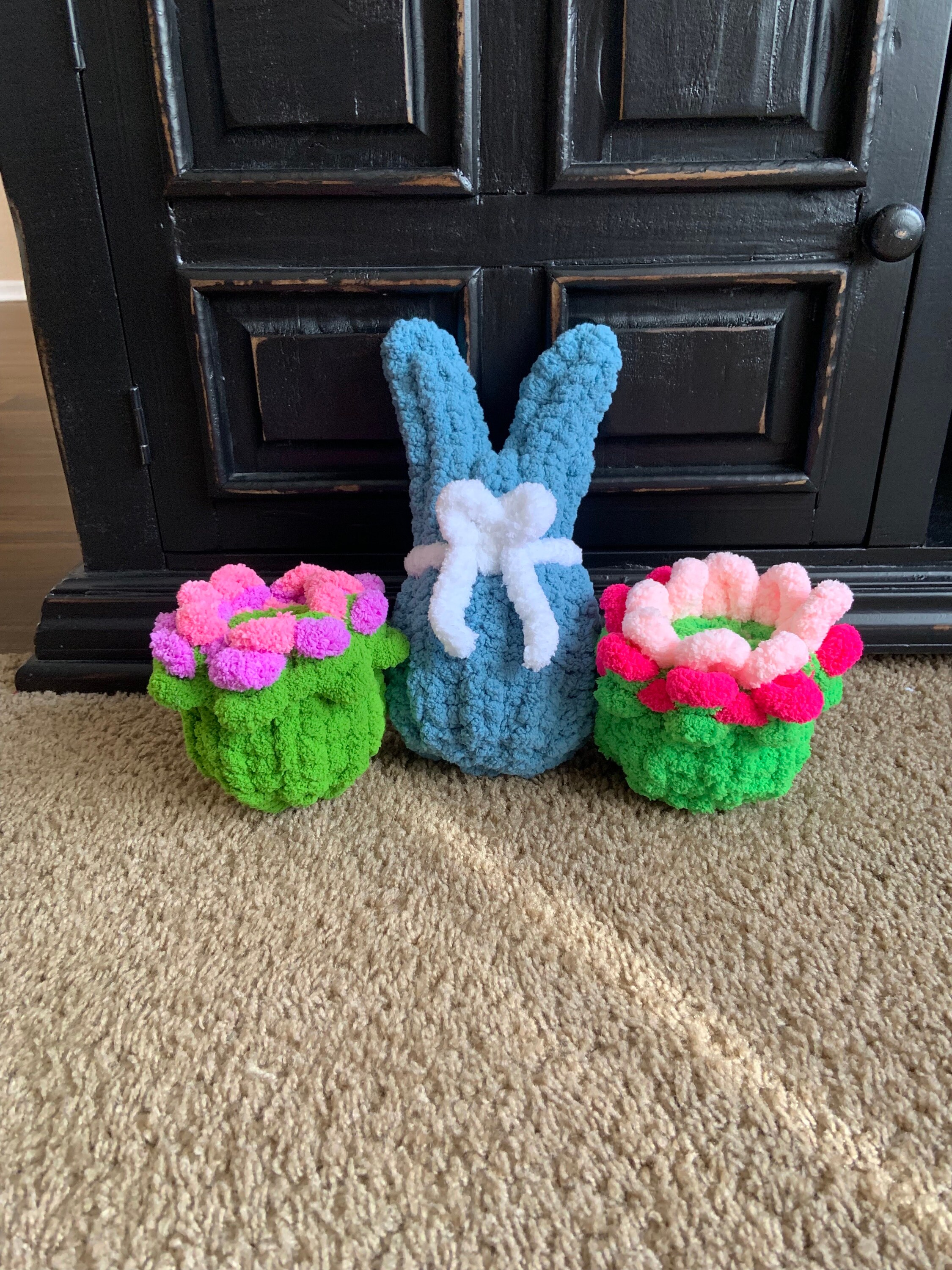 Chunky Knit Flowers, Chunky Knit Flower Pot Plushie, Knit Flowers ...