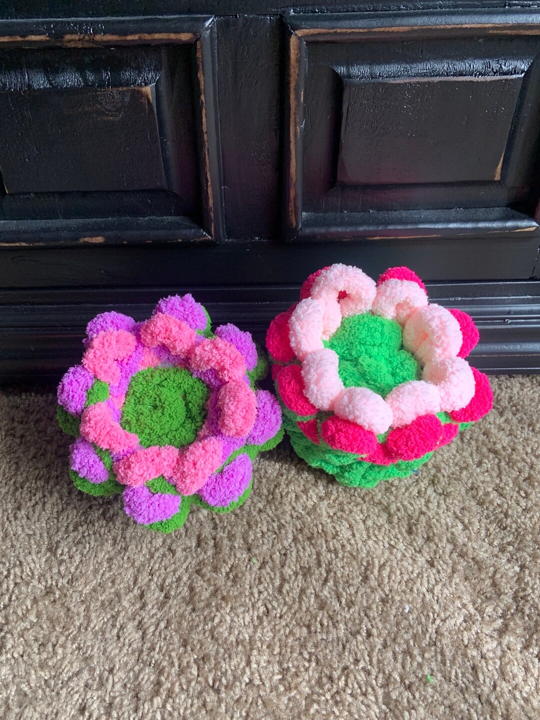 Chunky Knit Flowers, Chunky Knit Flower Pot Plushie, Knit Flowers ...