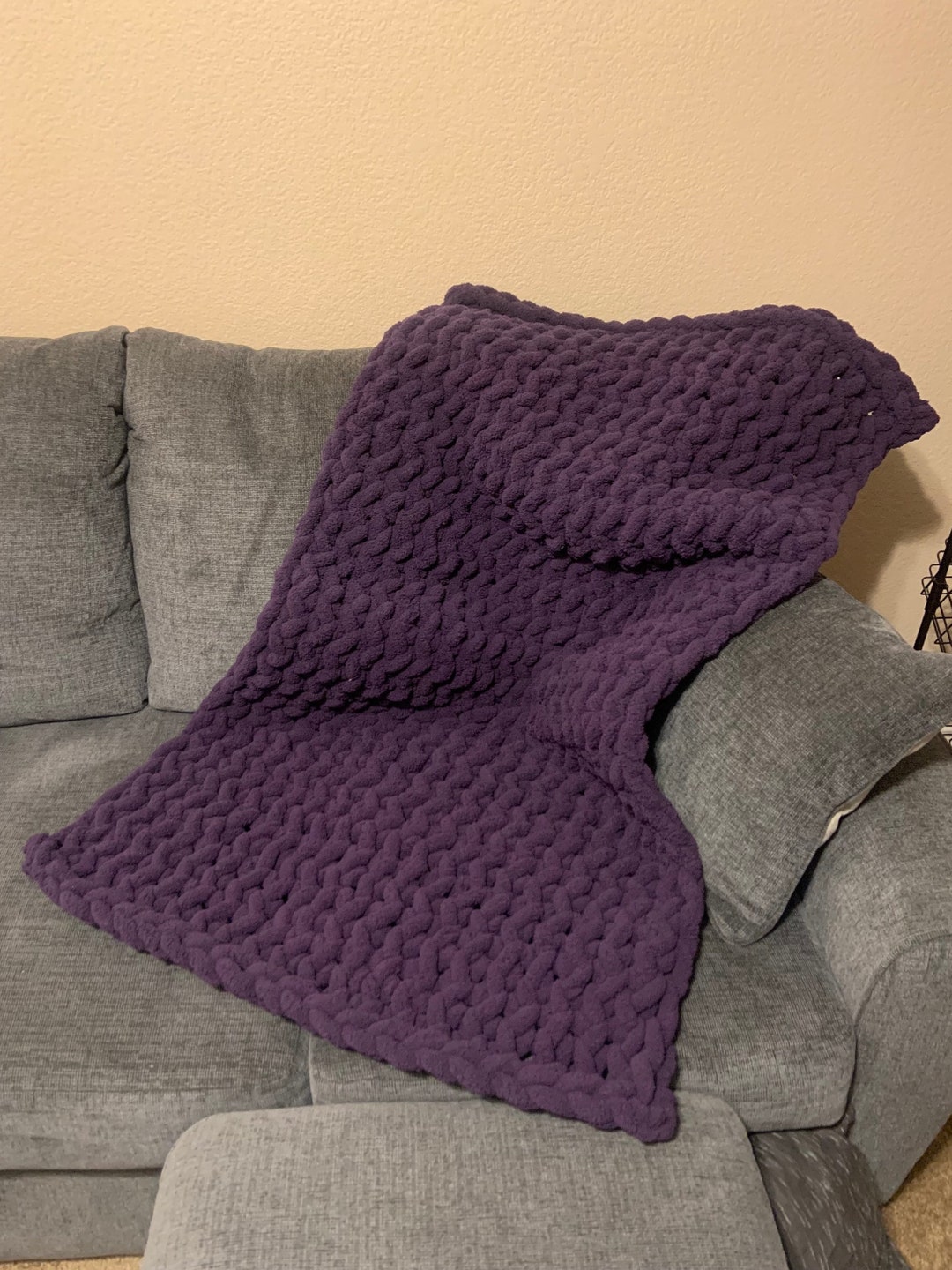 Herringbone Chunky Knit Blanket, Chunky Knit Herringbone Blanket ...