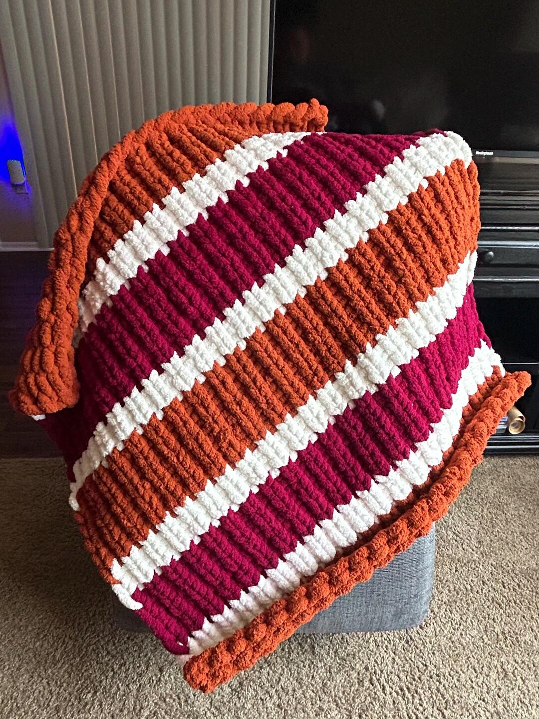 Chunky Knit Fall Blanket, Chunky Knit Autumn Blanket, Chunky Knit Baby ...
