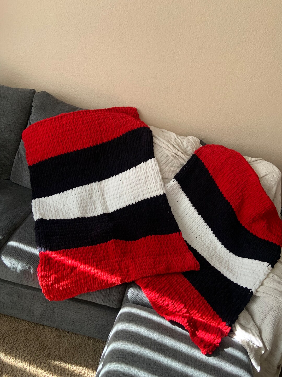 Red Fine Loop Knit Blankets, Fine Loop Blanket, Fine Loop Knit Baby ...