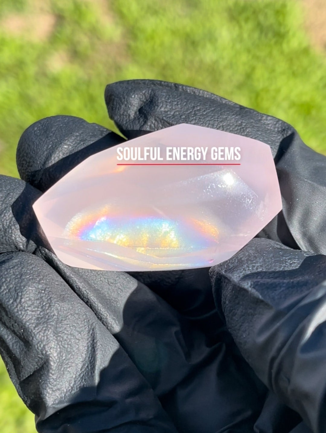 Mozambique Rose Quartz Gemmy Rainbow Crystal Carving Home Decor Art ...