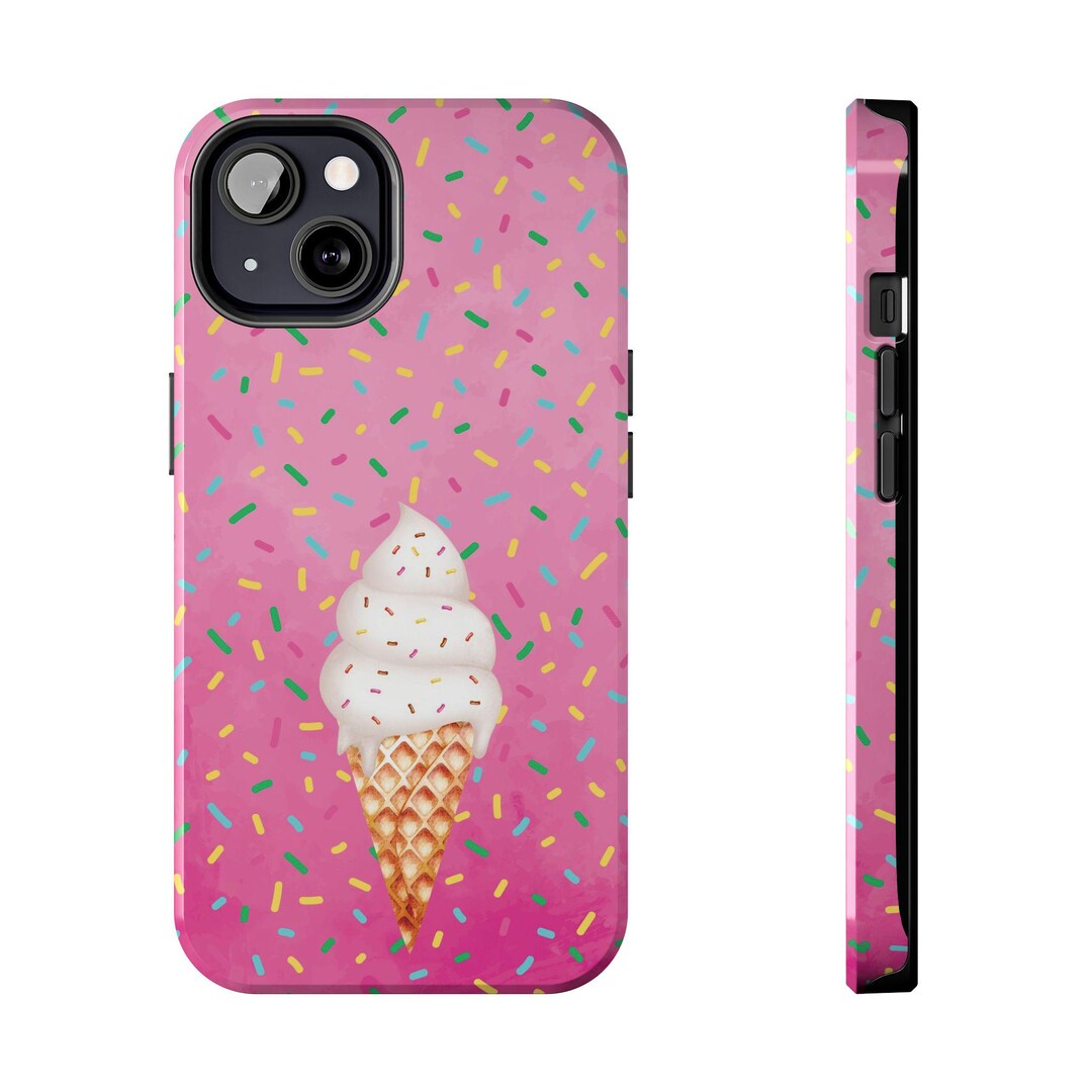 Vanilla Ice Cream Cone Phone Case | Tough Phone Case, Pink Sprinkles - Etsy