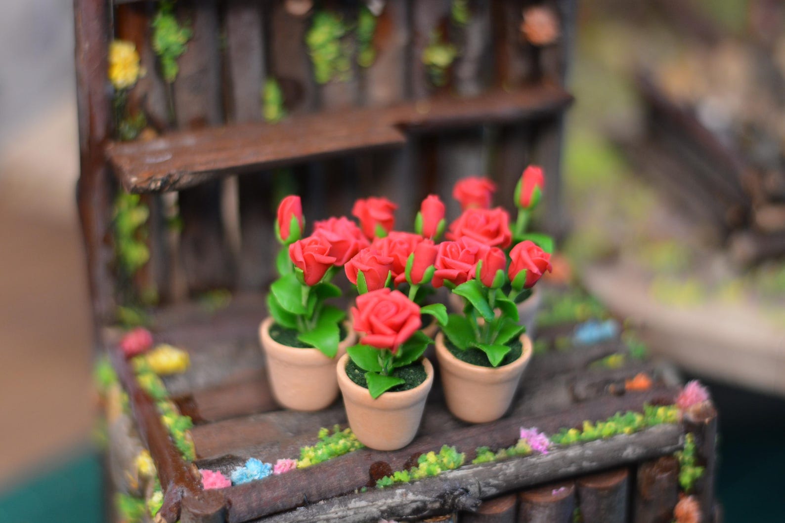 Handmade Clay Miniature Red Rose: Dollhouse Garden Decor - Etsy