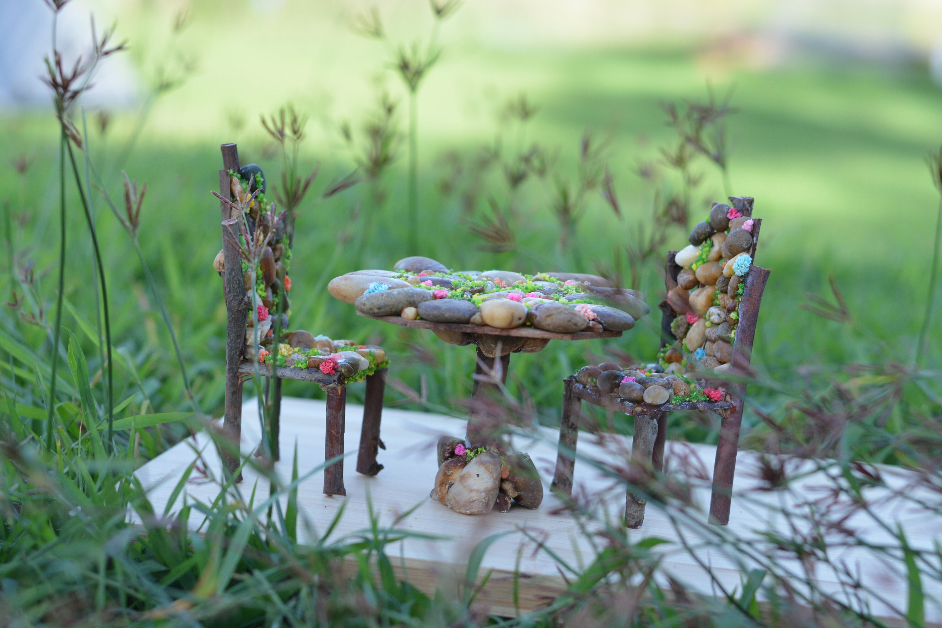 Miniature Fairy Table Made From Stone and Wood - Etsy