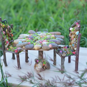Miniature Fairy Table Made From Stone and Wood - Etsy