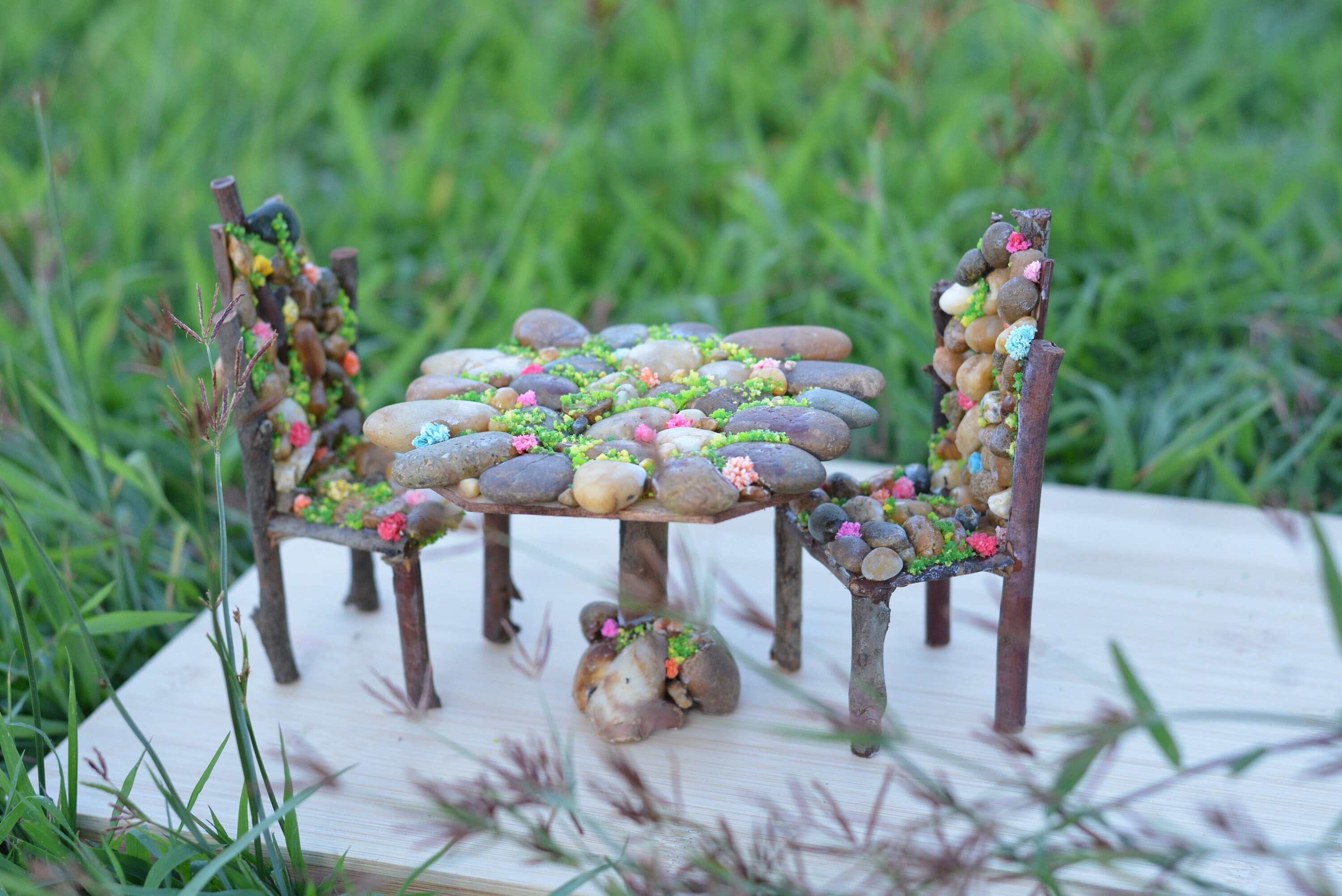 Miniature Fairy Table Made From Stone and Wood - Etsy