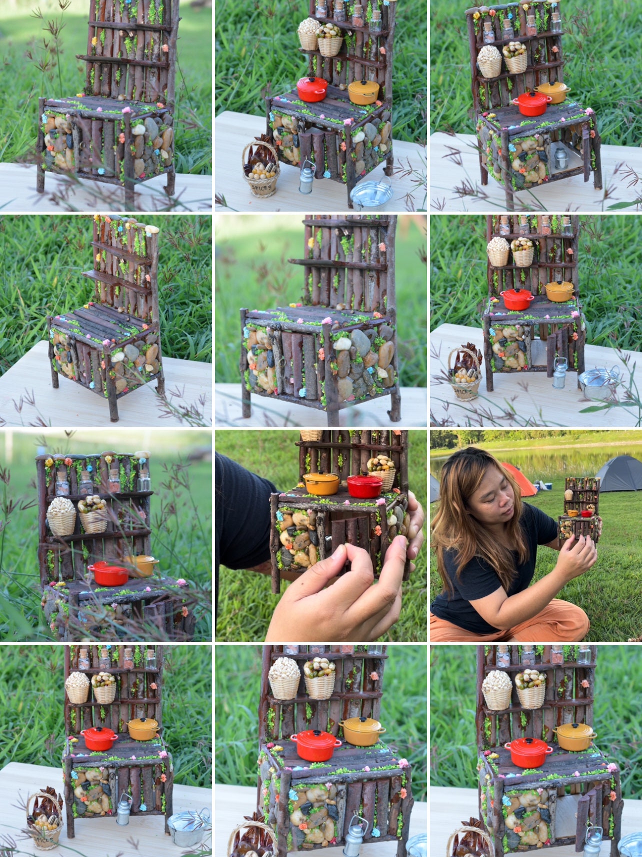Miniature Fairy Cooking Cabinet: Stone & Wood Kitchen Decor - Etsy