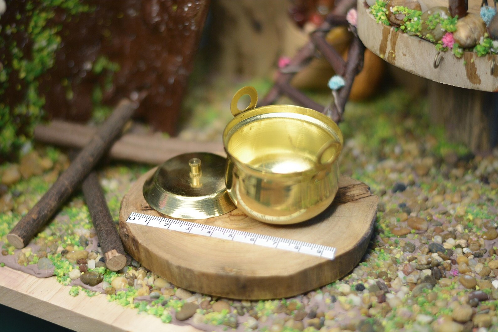 Miniature Golden Steel Pot With Lid – Functional Mini Cookware – Real ...