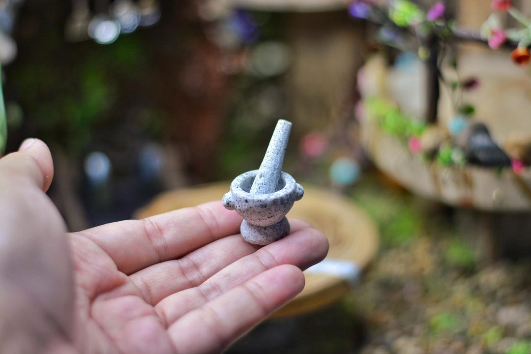 D23mm Miniature Mortar and Pestle: Made From Ang Sila White Stone (no ...