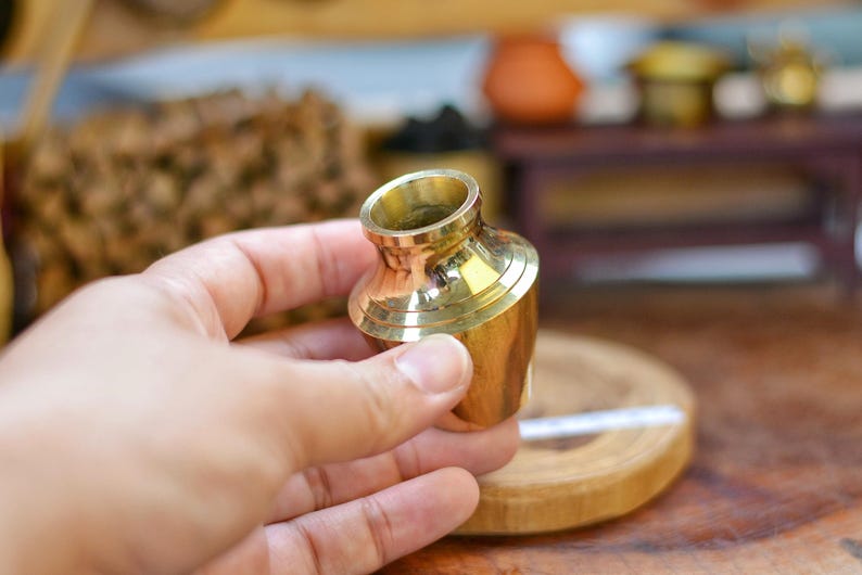Handmade Miniature Brass Vase | Dollhouse Decor, Mini Kalash - Etsy