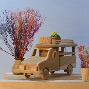 Miniature Minibus Thailand: Handmade Wooden Toy for Miniature Gardens ...