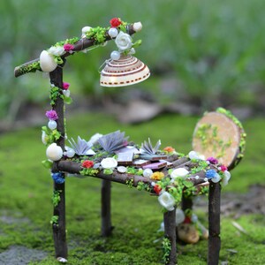 Miniature Fairy Working Table With Lamp and Chair/ Realistic Fairy ...
