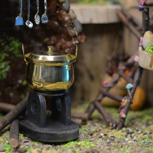 Miniature Golden Steel Pot With Lid – Functional Mini Cookware – Real ...