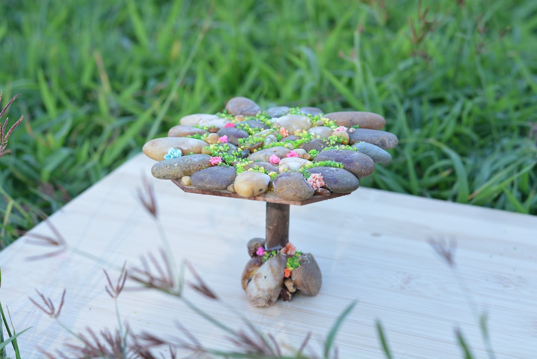 Miniature Fairy Table Made From Stone and Wood - Etsy