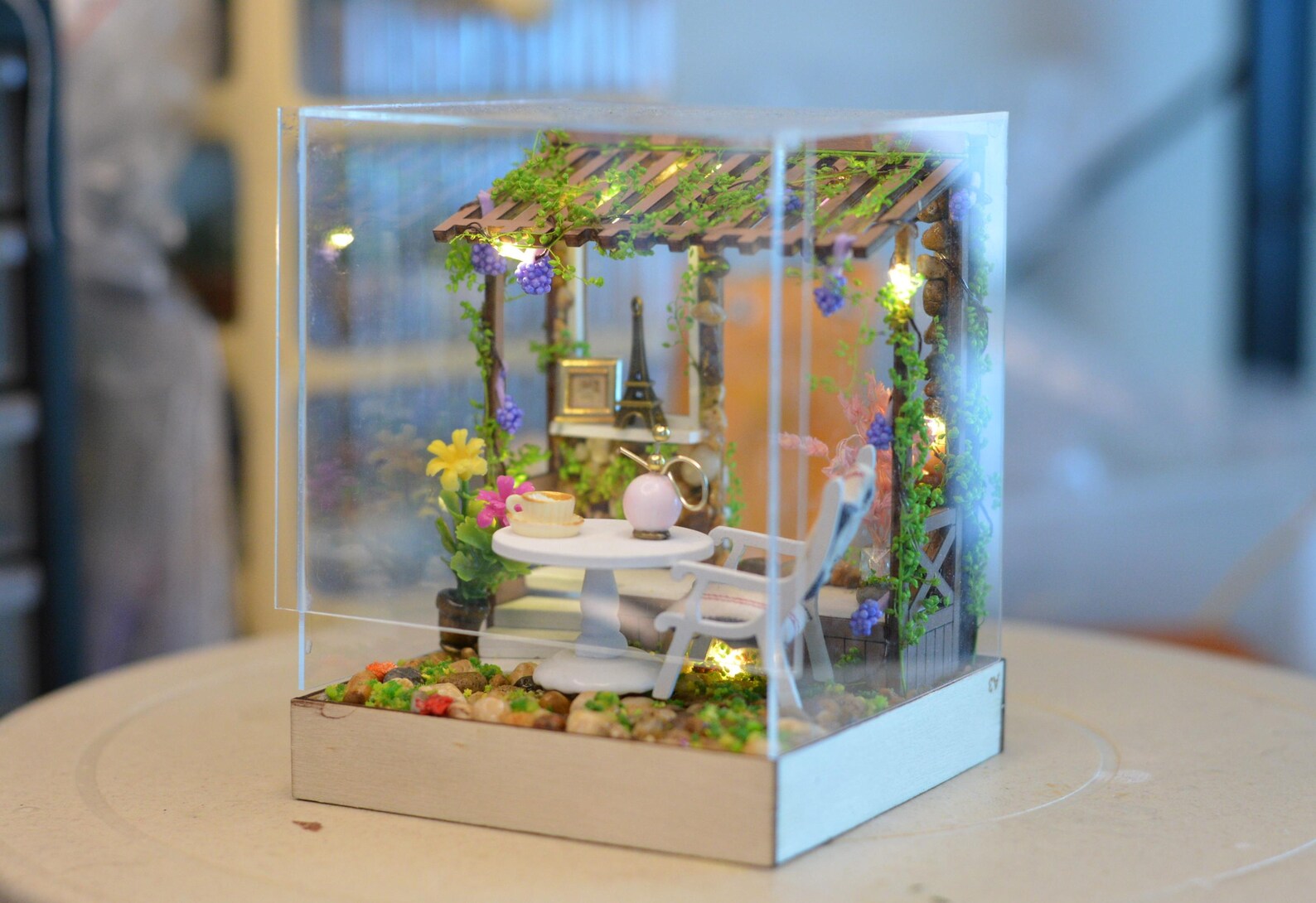Miniature Balcony Diorama: Tea Table Set With IAMIN Decorations - Etsy