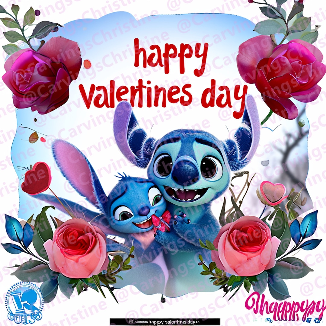 Happy Valentine' S Day Stitch Png, Sublimation Design,png,valentines ...