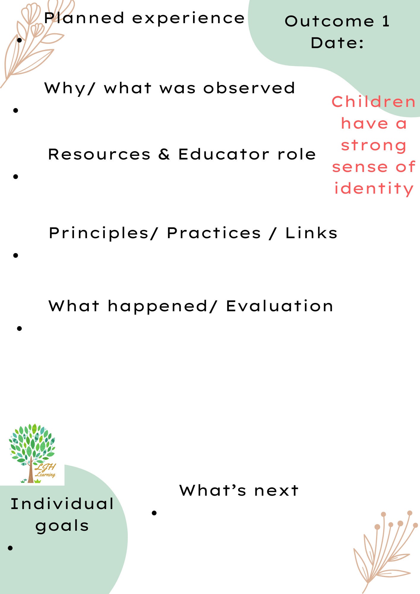 Program Planning Template EYLF 2.0 - Digital Download - Etsy Australia