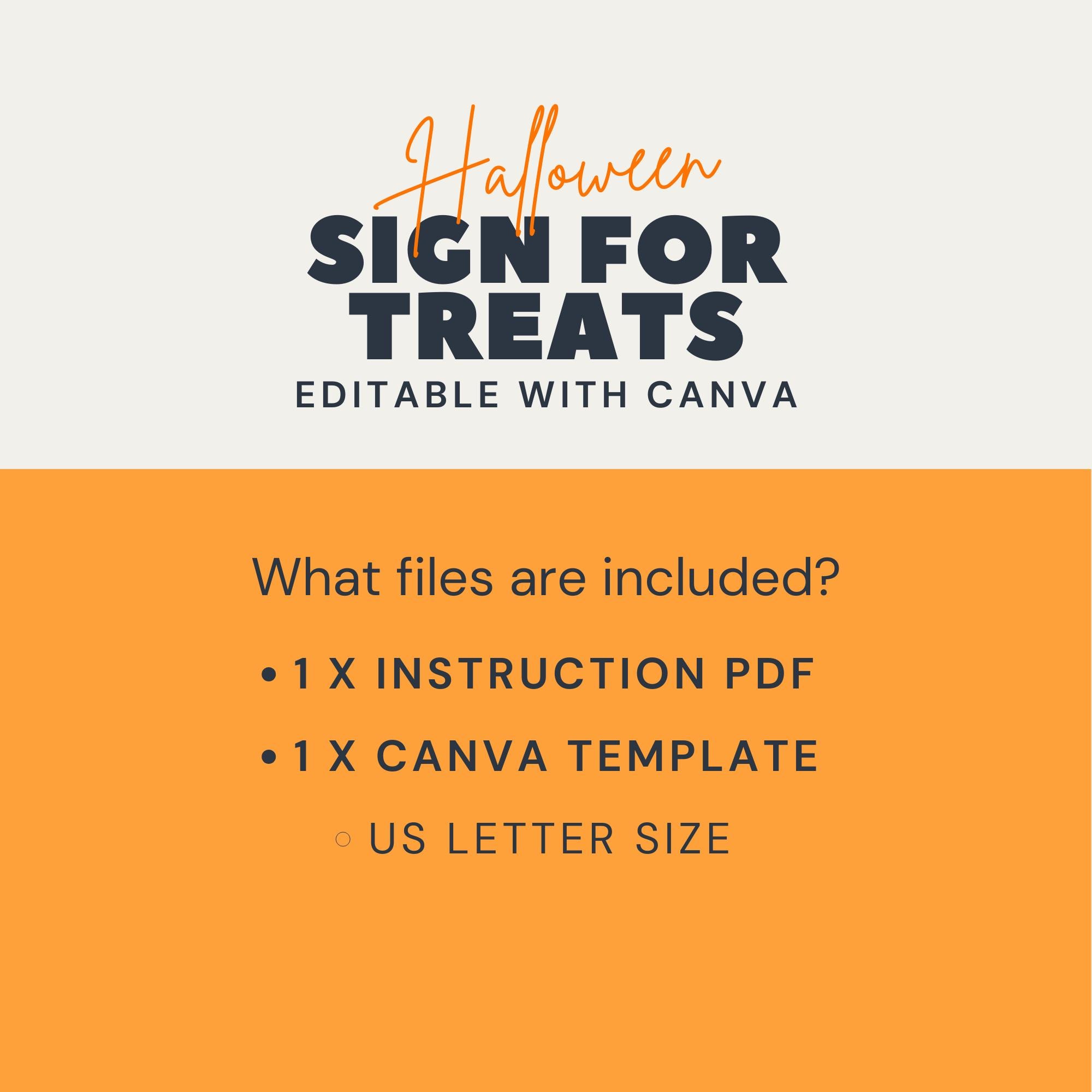 Editable Halloween Candy Sign Printable Trick or Treat Yard Sign ...