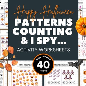 Counting and Writing Numbers Halloween I Spy, Finding Patterns Activity ...