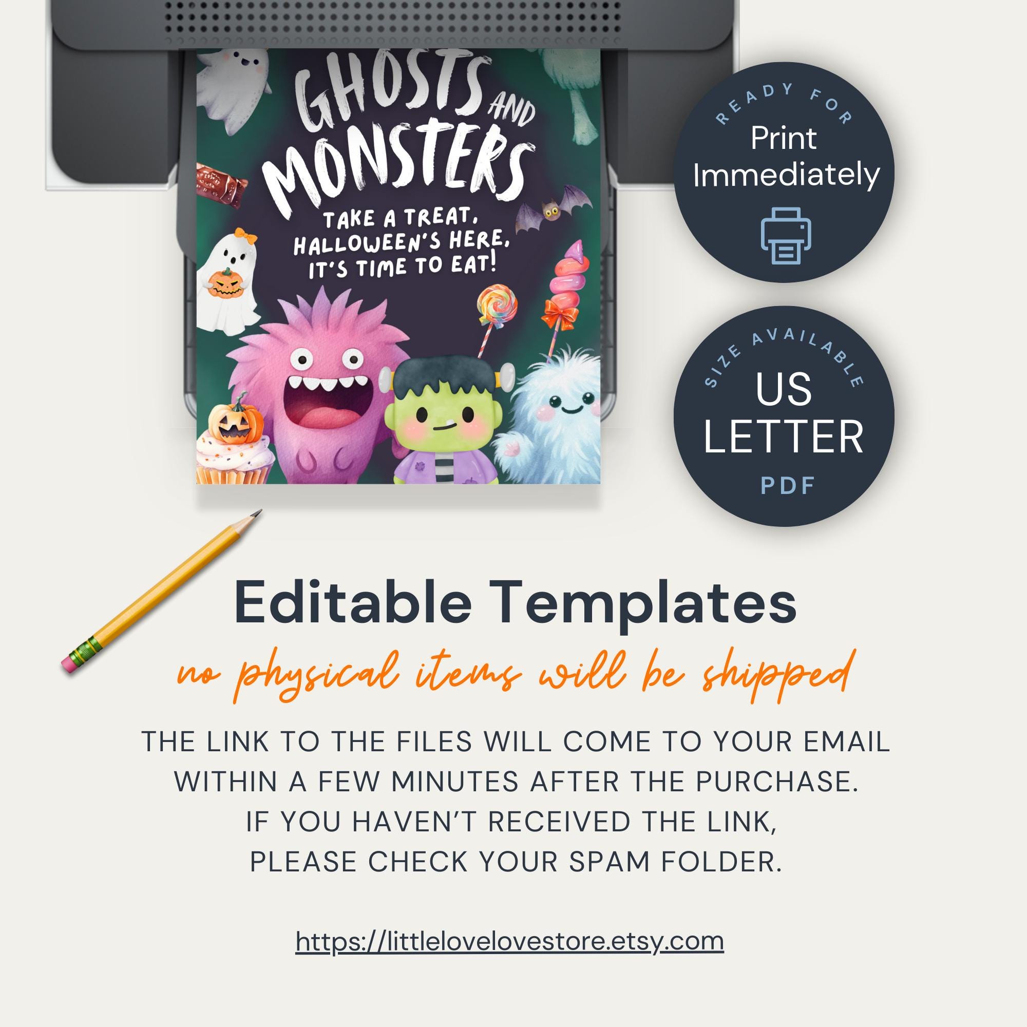 Editable Halloween Candy Sign Printable Trick or Treat Yard Sign ...