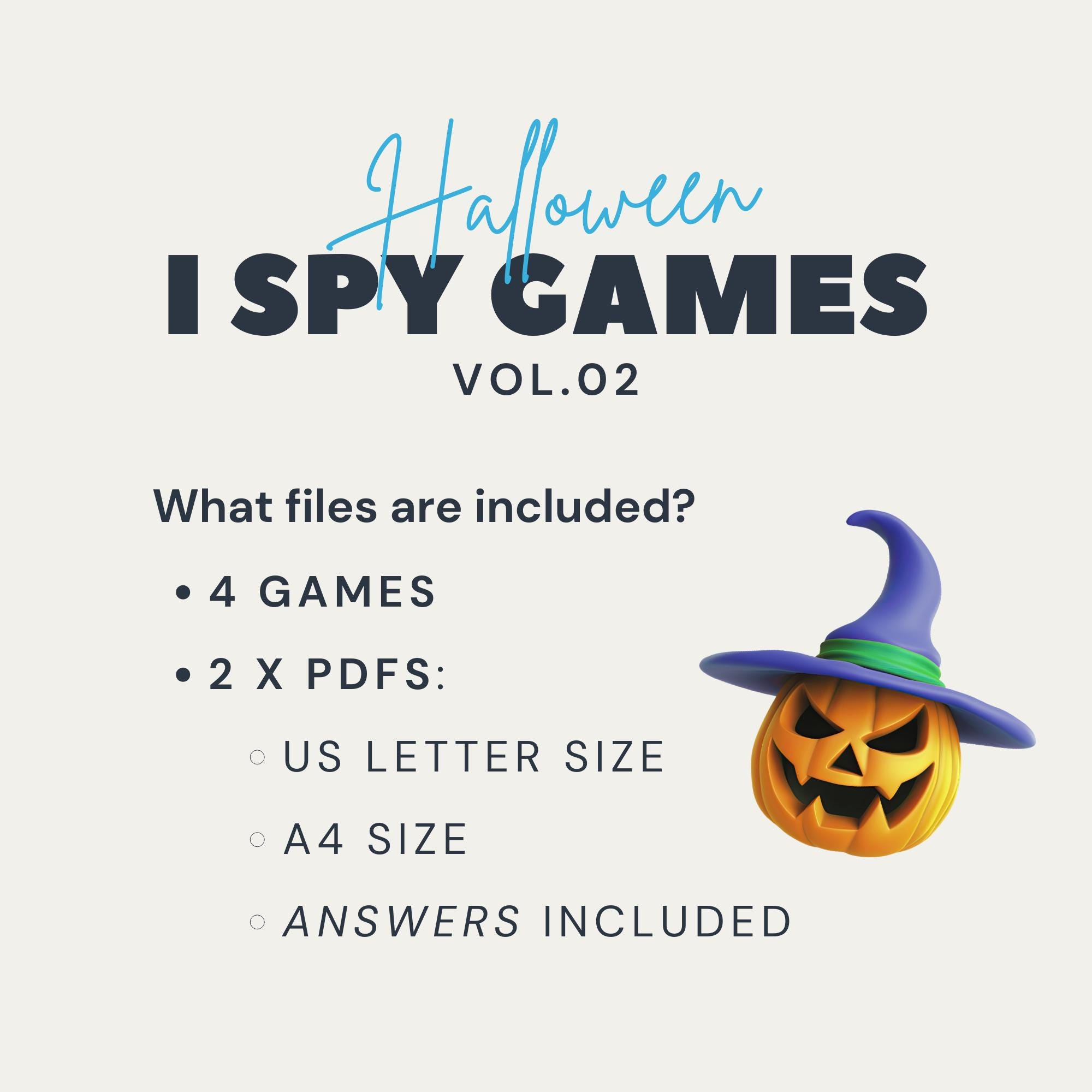 Halloween I Spy Printable Instant Download Spooky Fall Activity Great ...