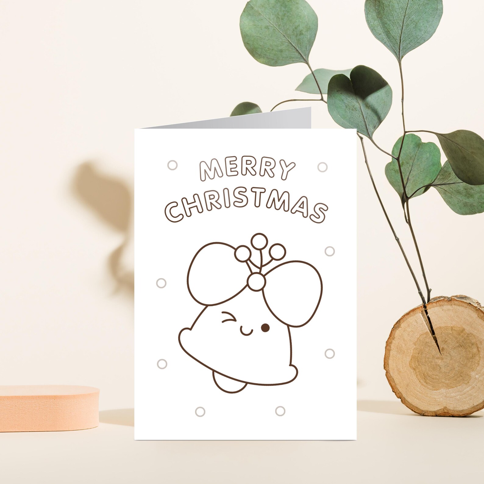 Christmas Jingle Bell Coloring Card for Kids Custom DIY Holiday ...