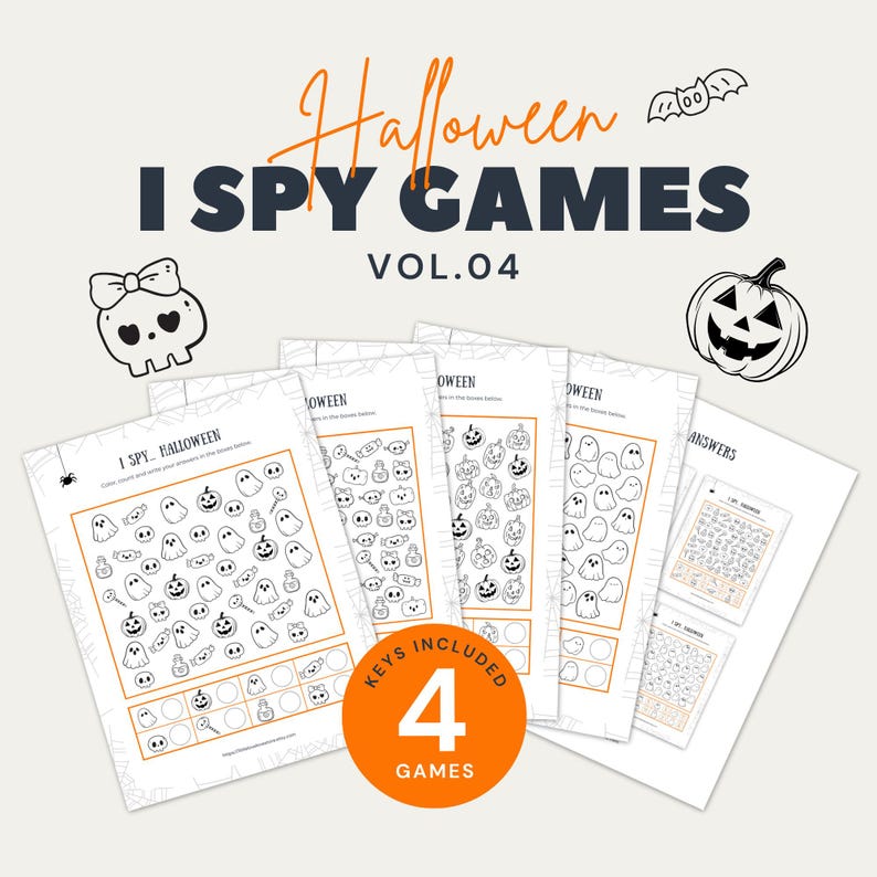 Halloween I Spy Printable Instant Download Spooky Fall Activity Great ...