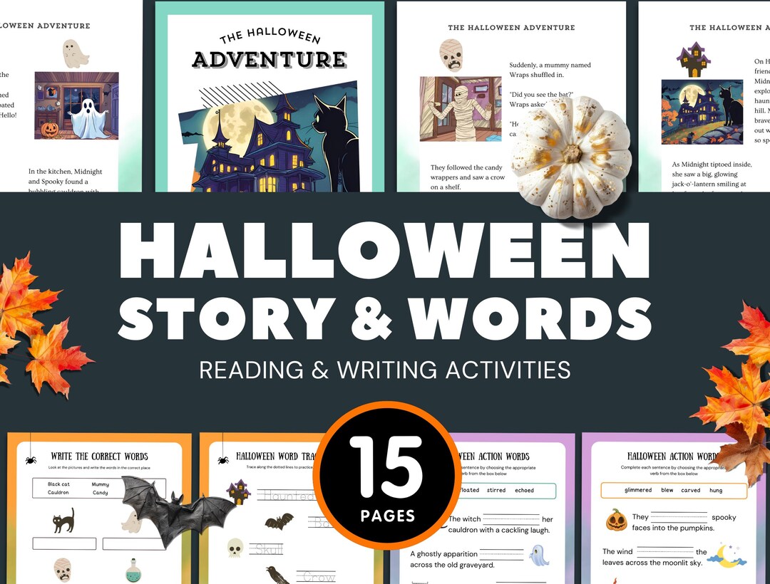 The Halloween Adventure Story Activity Pack, Word Tracing, Halloween ...