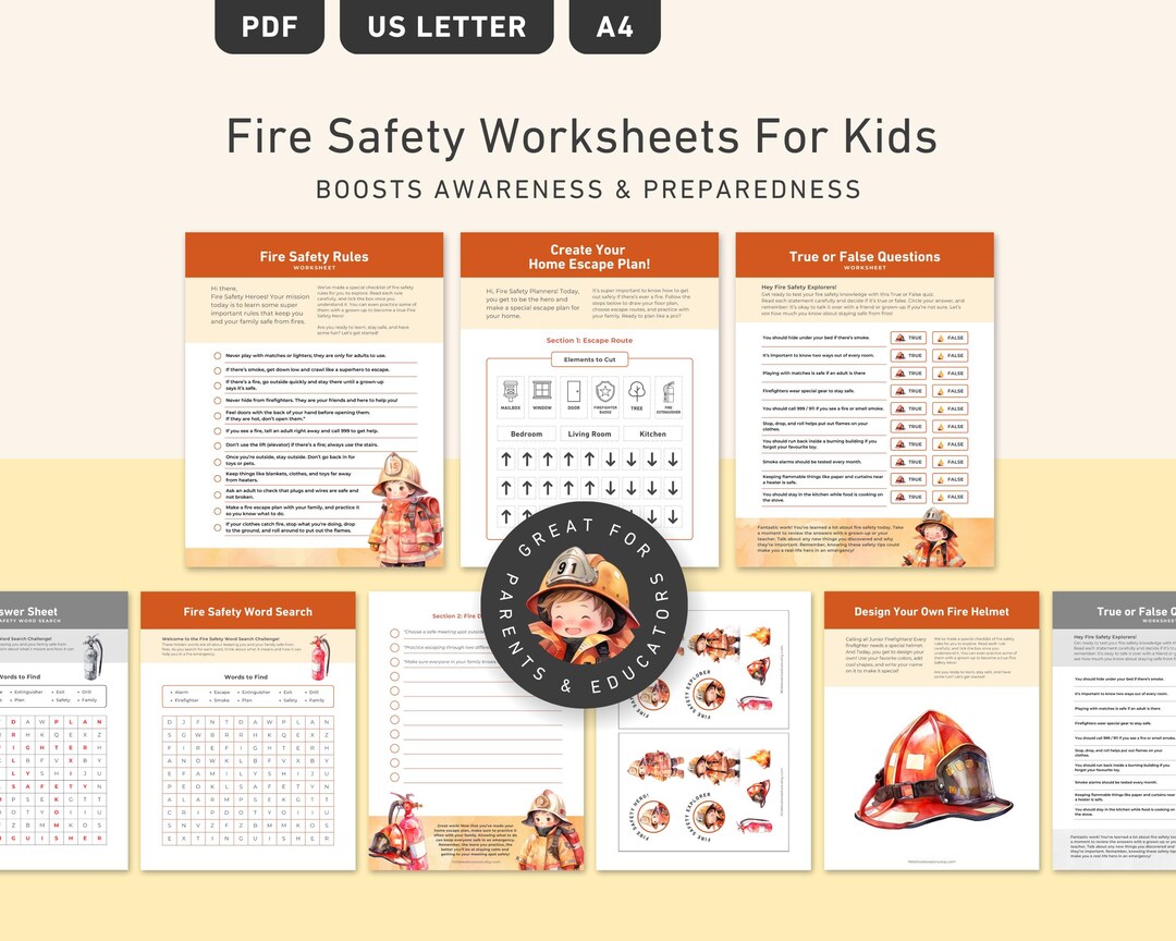 Printable Fire Safety Plan Worksheets for Kids | Fun Classroom ...