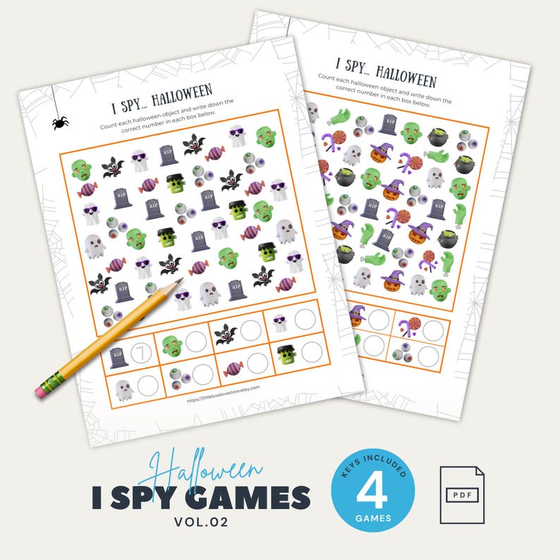 Halloween I Spy Printable Instant Download Spooky Fall Activity Great ...