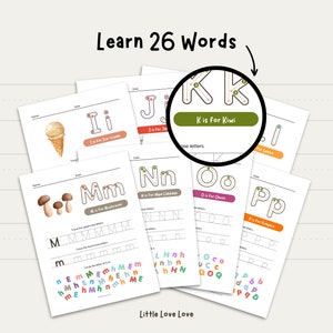 Alphabet Letters Tracing Worksheets | A to Z Food Names for Handwriting ...