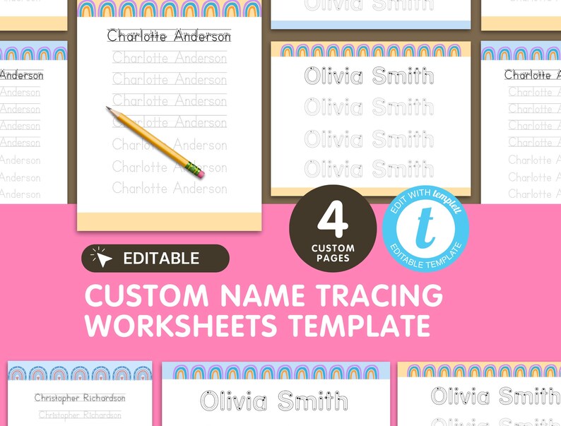 Custom Name Tracing Worksheets, Personalized Handwriting Practice ...