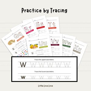 Alphabet Letters Tracing Worksheets | Handwriting Practice, A to Z Food ...
