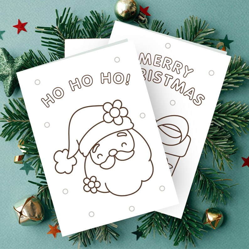 DIY Christmas Coloring Cards Fun Holiday Crafts for Kids Classroom ...
