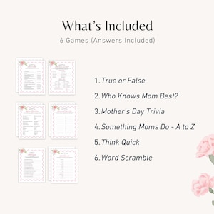 Mother's Day Games Bundle: 6 Printable Activities for Brunch or Tea ...