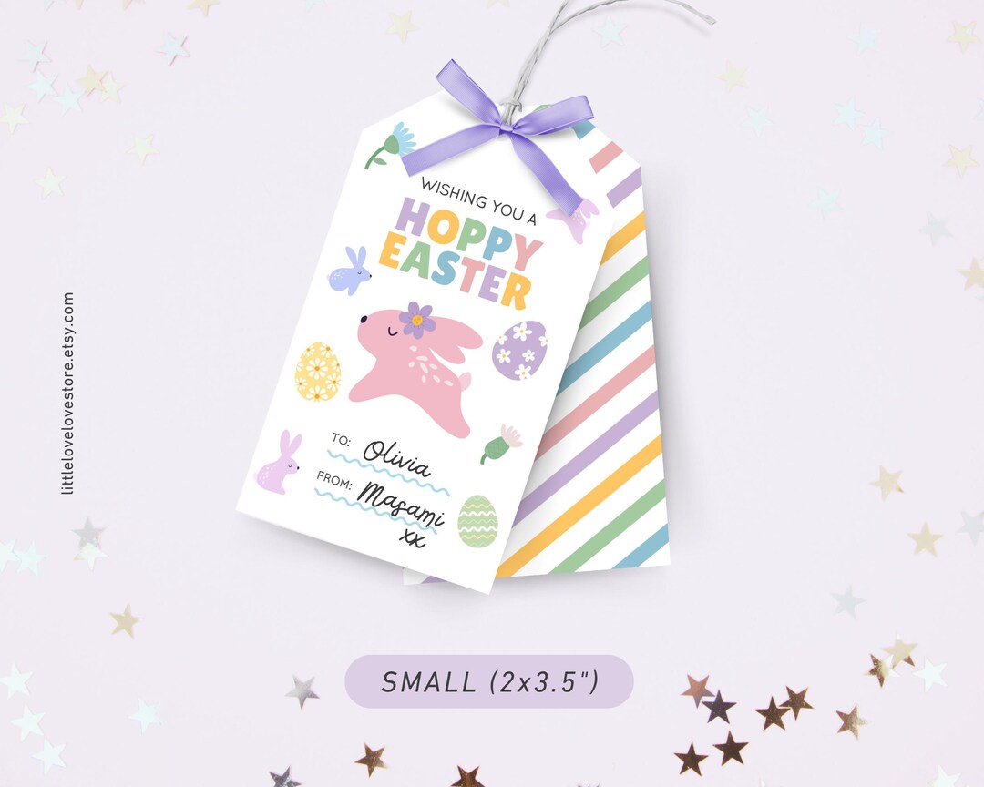 Easter Gift Tag Template: Editable Pastel Egg Hunt Party Favor Tags ...