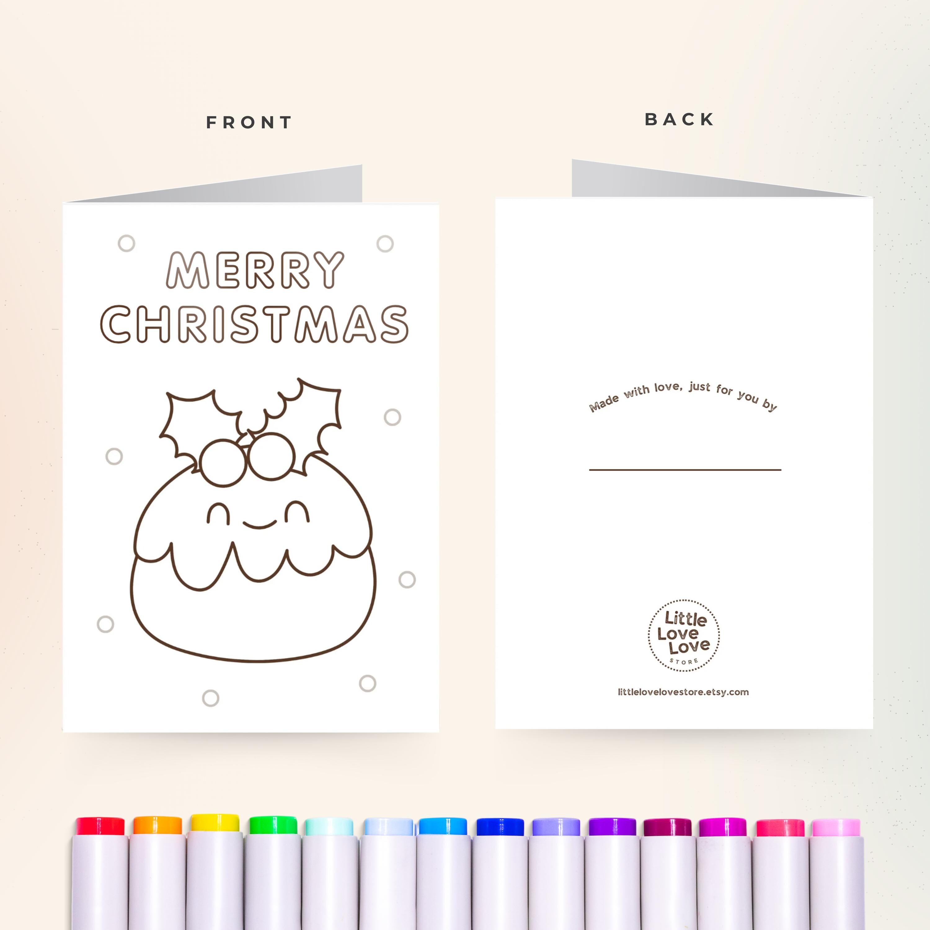 DIY Christmas Coloring Cards Fun Holiday Crafts for Kids Classroom ...