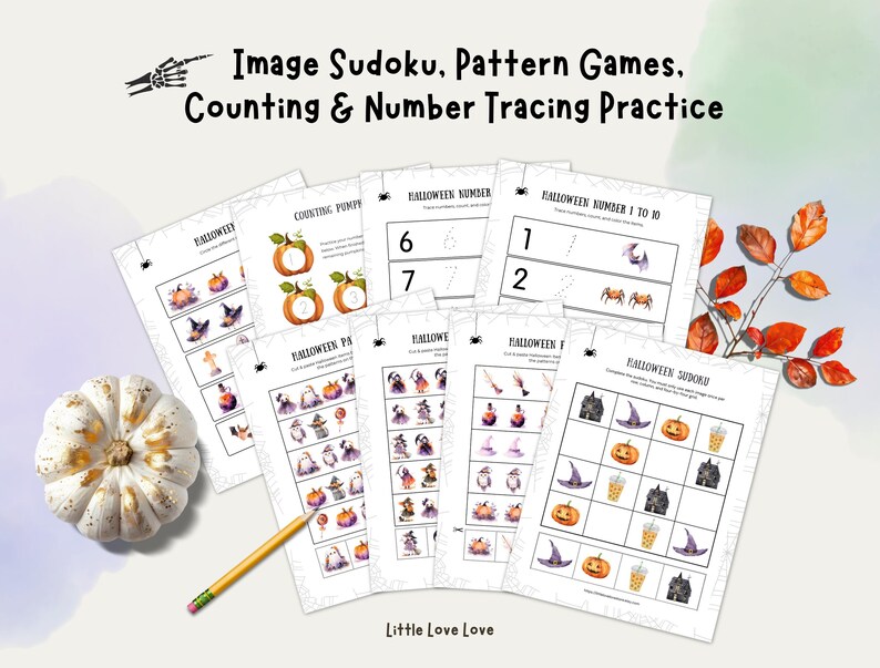 Counting and Writing Numbers Halloween I Spy, Finding Patterns Activity ...