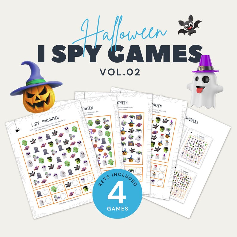 Halloween I Spy Printable Instant Download Spooky Fall Activity Great ...