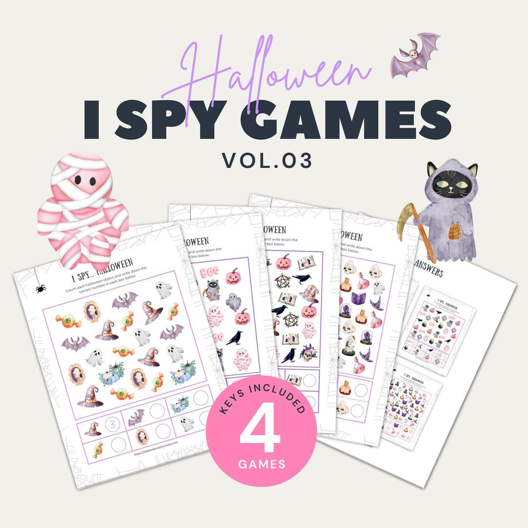 Halloween I Spy Printable Instant Download Spooky Fall Activity Great ...