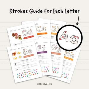 Alphabet Letters Tracing Worksheets | Handwriting Practice, A to Z Food ...