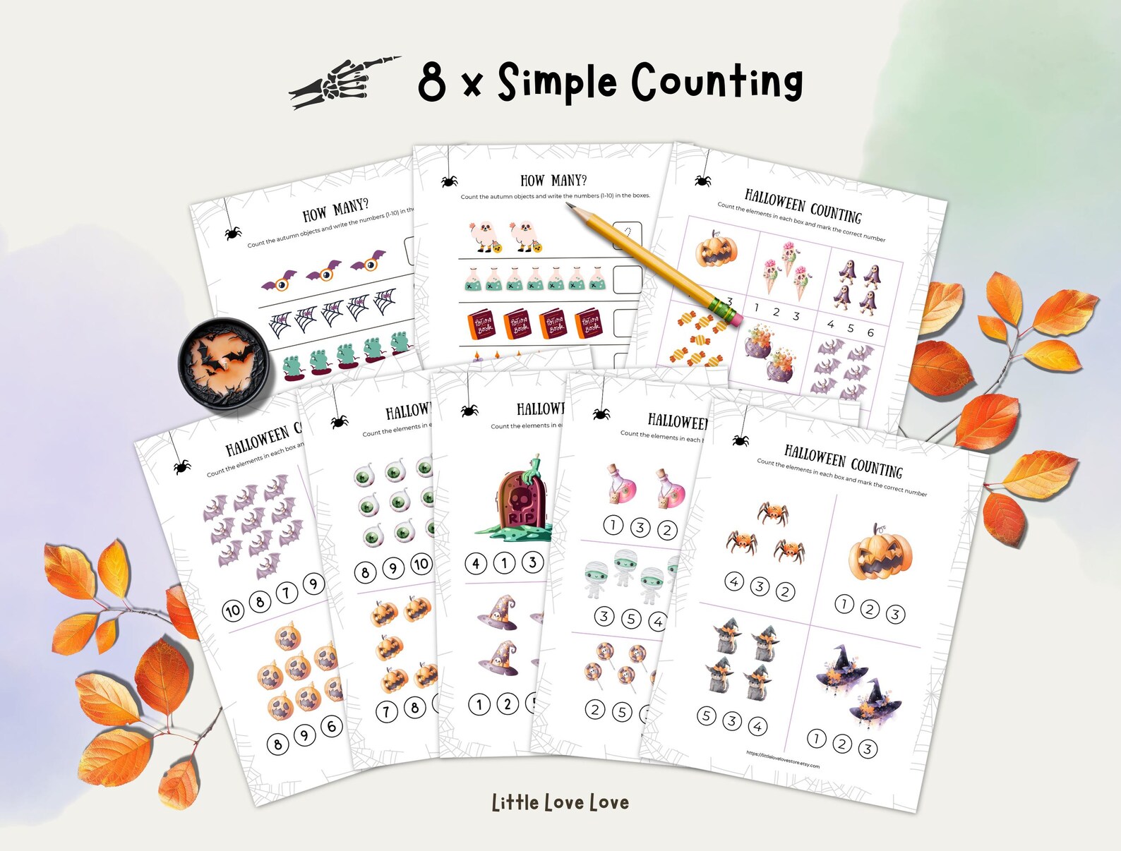Counting and Writing Numbers Halloween I Spy, Finding Patterns Activity ...