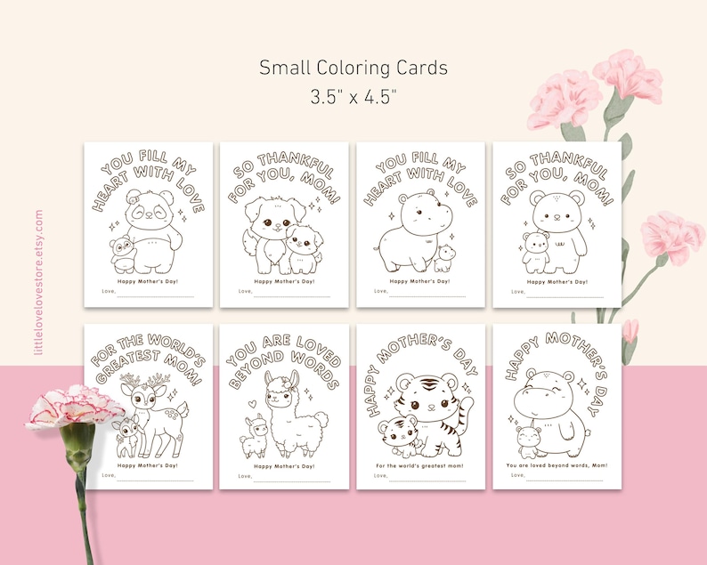 Mothers Day Coloring Pages, Cards for Kids to Color Your Own Mothers ...