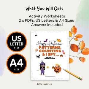 Counting and Writing Numbers Halloween I Spy, Finding Patterns Activity ...