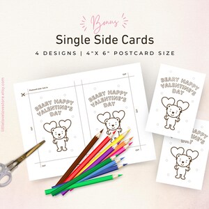 Coloring Cards for Kids | Valentines Day | Printable DIY Greeting Cards ...