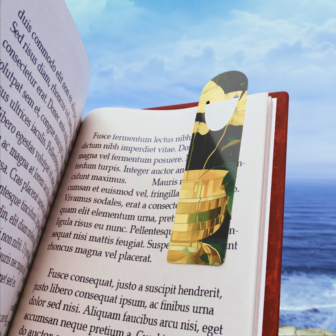 Lush Indoor Oasis: Golden Floral House Plants Metal Bookmark 1.25 X 5 ...